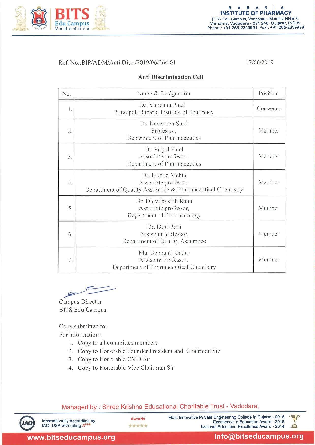 Student Support – BITSPHARMACY